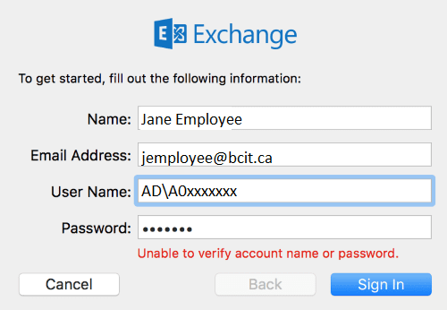 Setting up Exchange on a Personal Device - BCIT