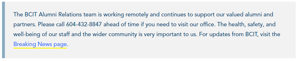 Special Formatting Options in Public Website WordPress - BCIT
