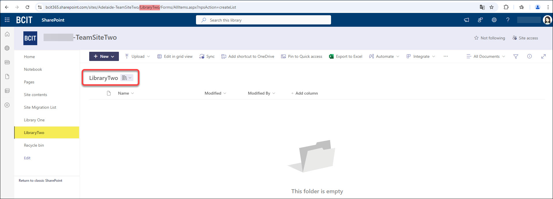 Navigating SharePoint as a Site Owner - BCIT